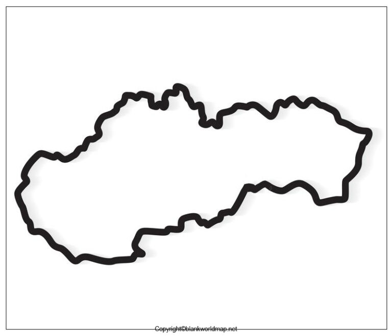 Printable Blank Slovakia Map with Outline, Transparent Map