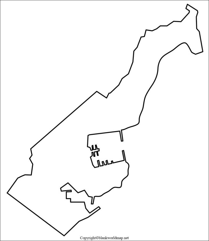 Printable Blank Monaco Map with Outline, Transparent