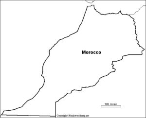 Printable Blank Morocco Map with Outline, Transparent Map