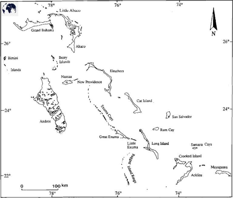Printable Blank Bahamas Map with Outline, Transparent Map