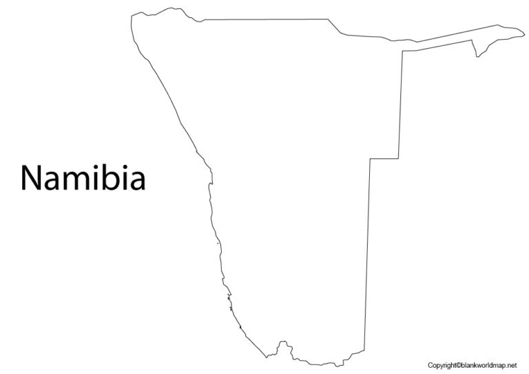 Printable Namibia Map - Blank World Map