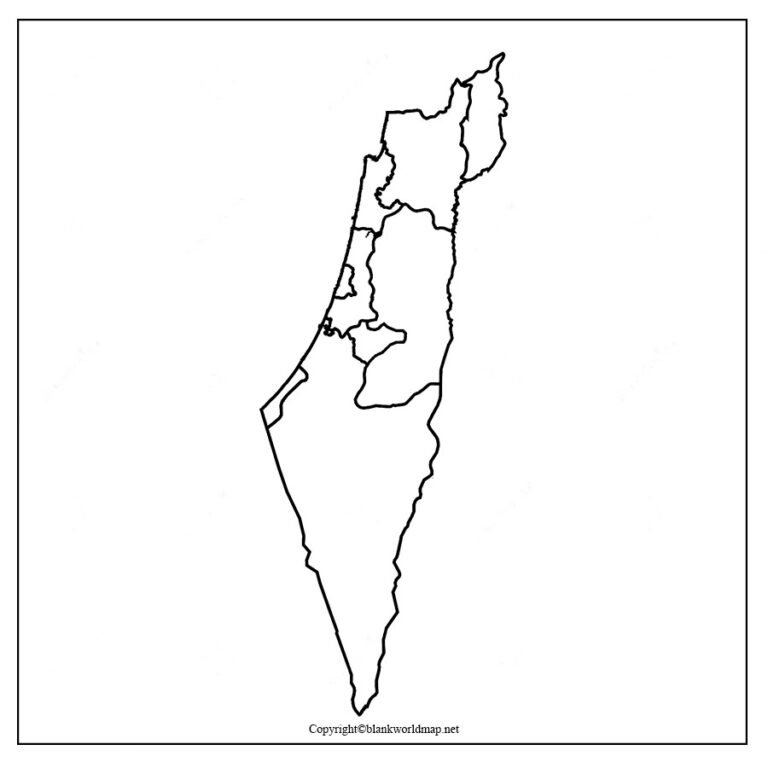 Printable Blank Palestine State Map with Outline Map