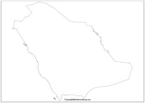 Printable Blank Saudi Arabia Map with Outline PNG Map