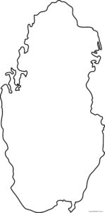 Printable Blank Qatar Map with Outline, Transparent Map
