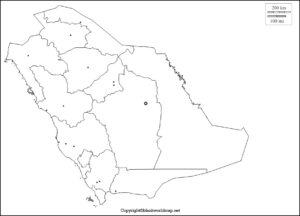 Printable Blank Saudi Arabia Map with Outline PNG Map