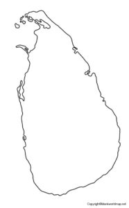 Printable Blank Sri Lanka Map with Outline, Transparent Map