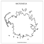 Blank Micronesia Map with Outline, Transparent Map