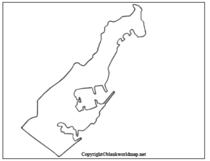 Printable Blank Monaco Map with Outline, Transparent