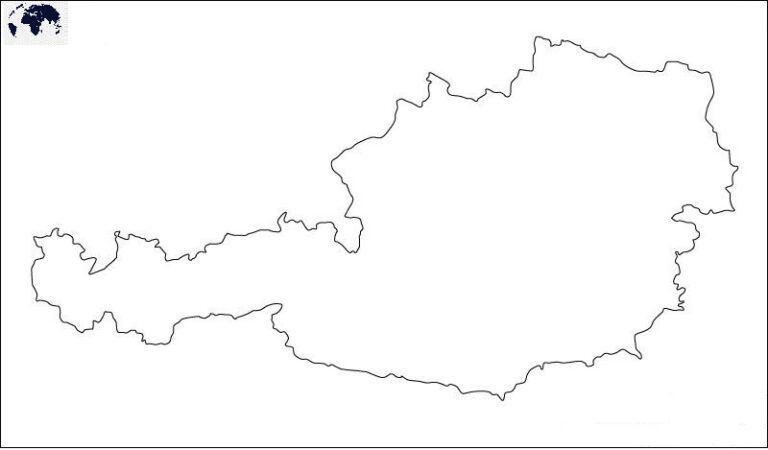 Printable Blank Austria Map with Outline, Transparent Map