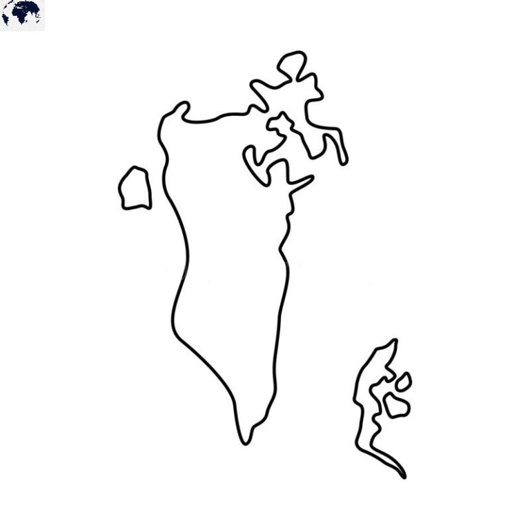 Printable Blank Bahrain Map with Outline, Transparent Map