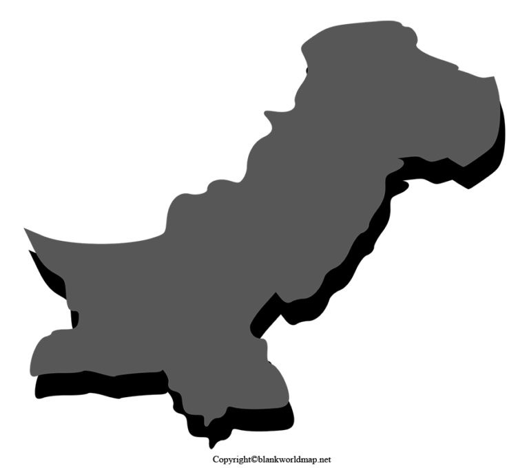 Printable Blank Pakistan Map with Outline, Transparent Map
