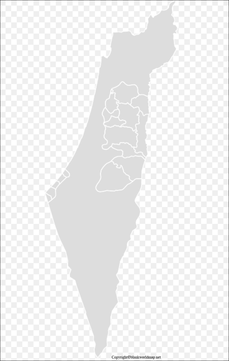 Printable Blank Palestine State Map with Outline Map