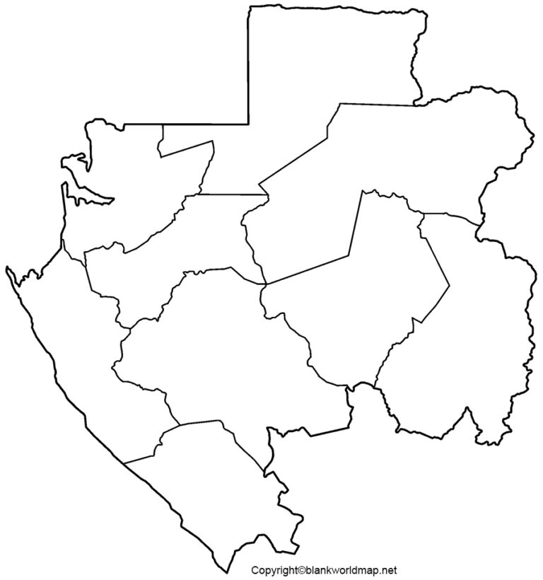 Printable Blank Gabon Map Outline, Transparent Map