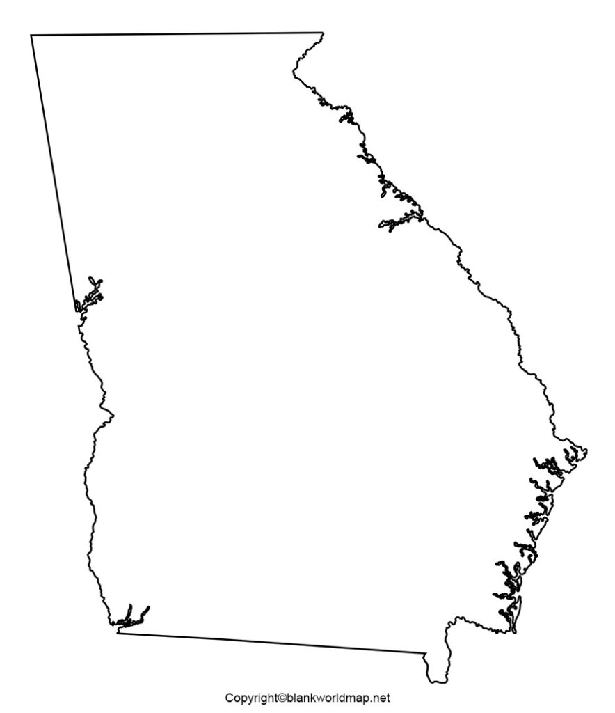 Printable Blank Georgia Map Outline, Transparent, PNG Map
