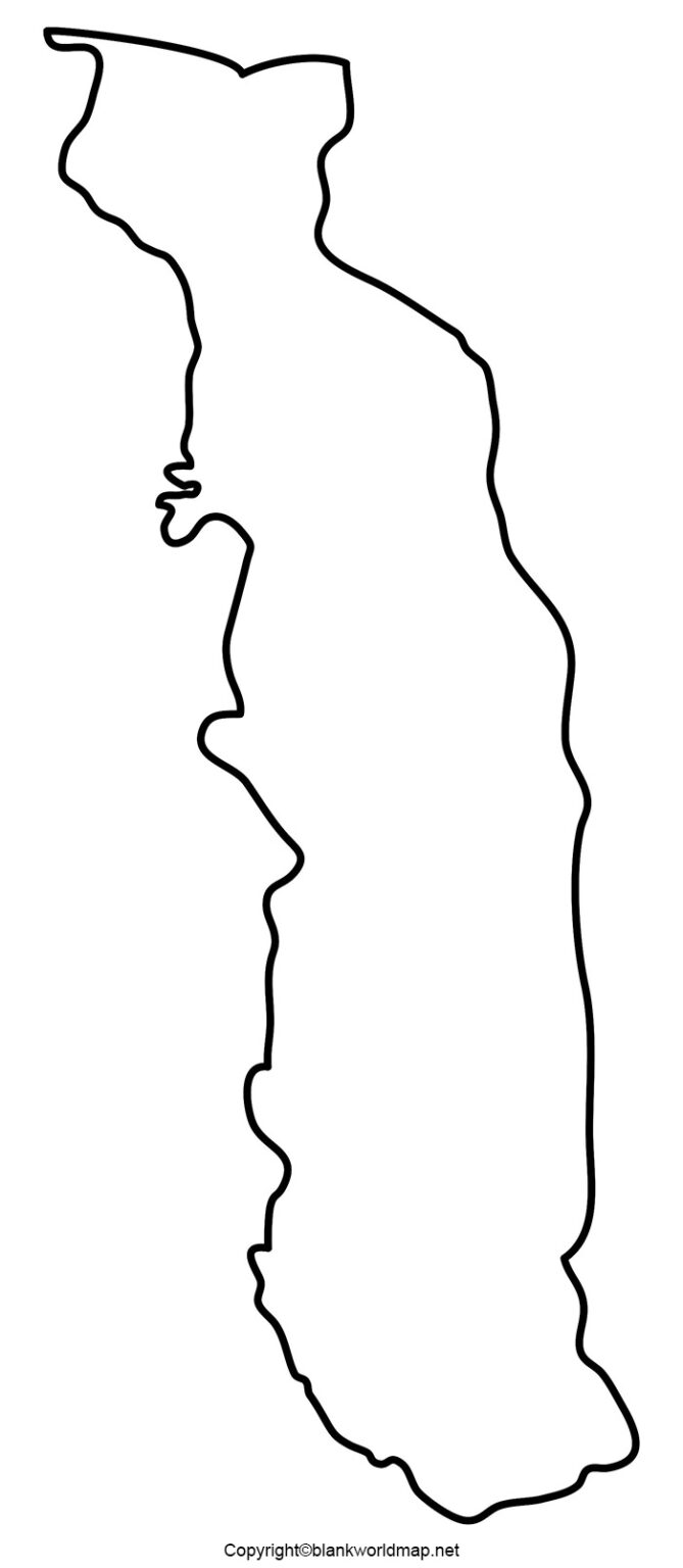 Printable Blank Togo Map with Outline, Transparent Map
