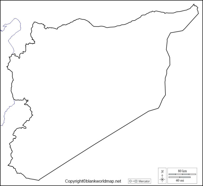 Printable Map of Syria - Blank World Map