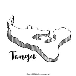 Printable Blank Tonga Map with Outline, Transparent PNG Map