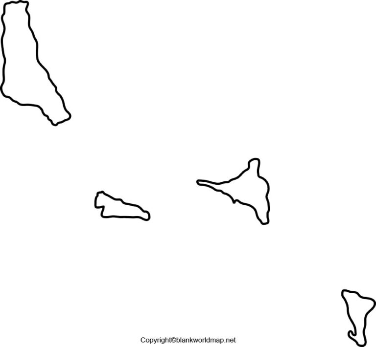 Printable Blank Comoros Map Outline, Transparent PNG Map