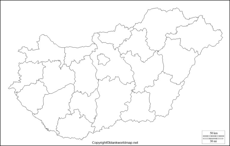 Printable Hungary Map - Blank World Map