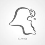 Printable Blank Kuwait Map with Outline, Transparent Map