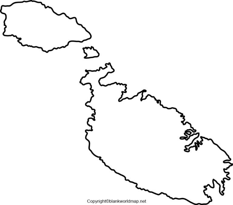 Printable Blank Malta Map with Outline, Transparent Map
