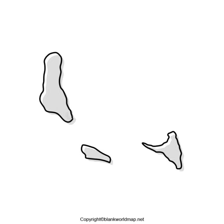 Printable Blank Comoros Map Outline, Transparent PNG Map