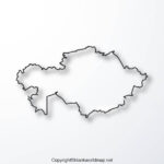 Printable Blank Kazakhstan Map with Outline, Transparent Map