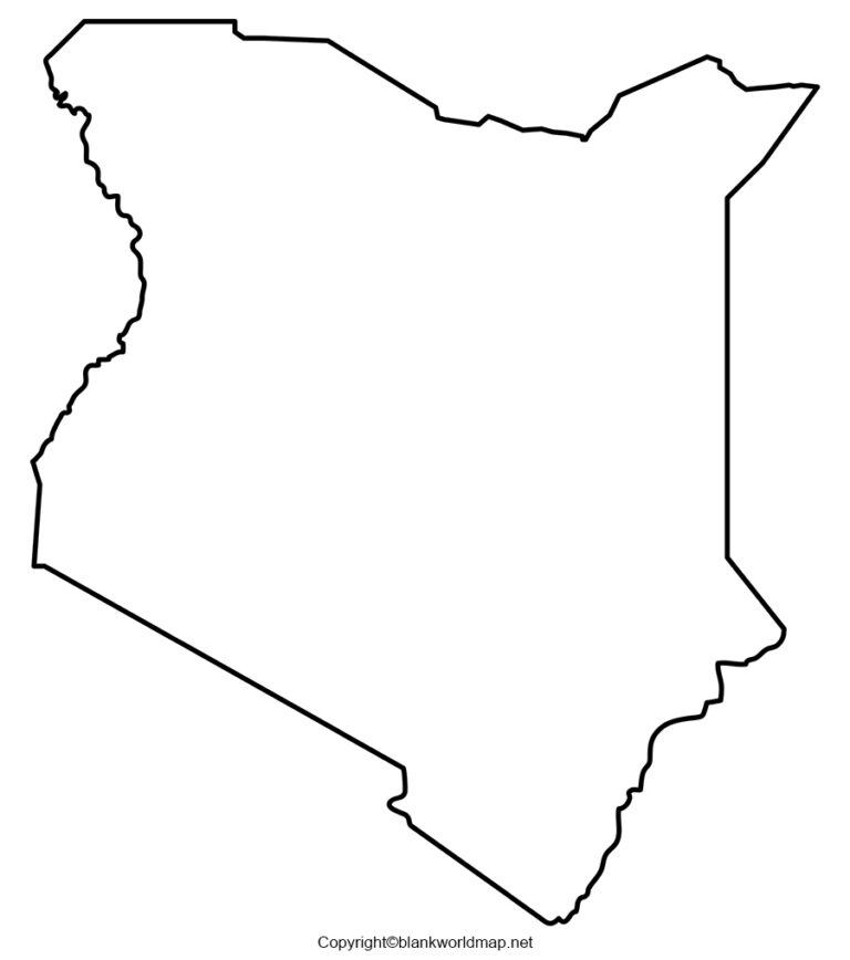 Printable Blank Kenya Map with Outline, Transparent MapKenya