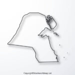 Printable Blank Kuwait Map with Outline, Transparent Map