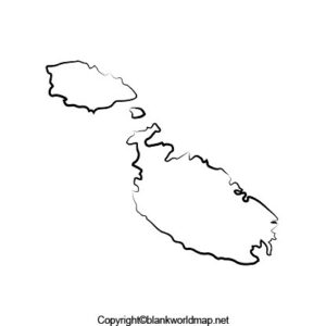 Printable Blank Malta Map with Outline, Transparent Map