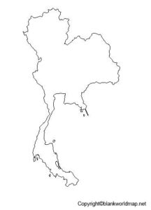 Printable Blank Thailand Map with Outline, Transparent Map