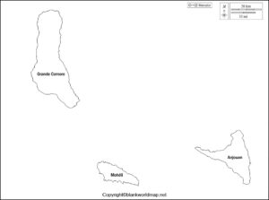 Printable Blank Comoros Map Outline, Transparent PNG Map
