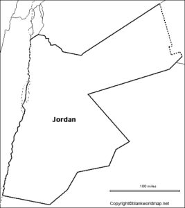 Printable Blank Jordan Map with Outline, Transparent Map