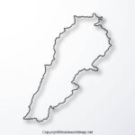 Printable Blank Lebanon Map with Outline, Transparent Map