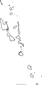 Printable Blank Vanuatu Map with Outline, Transparent Map