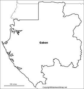 Printable Blank Gabon Map Outline, Transparent Map