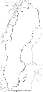 Printable Blank Sweden Map with Outline, Transparent Map