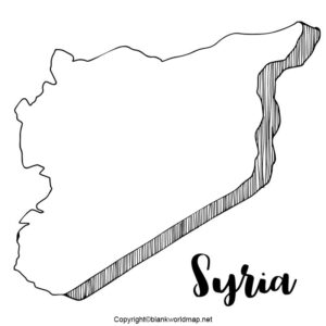 Printable Blank Syria Map with Outline, Transparent, PNG Map