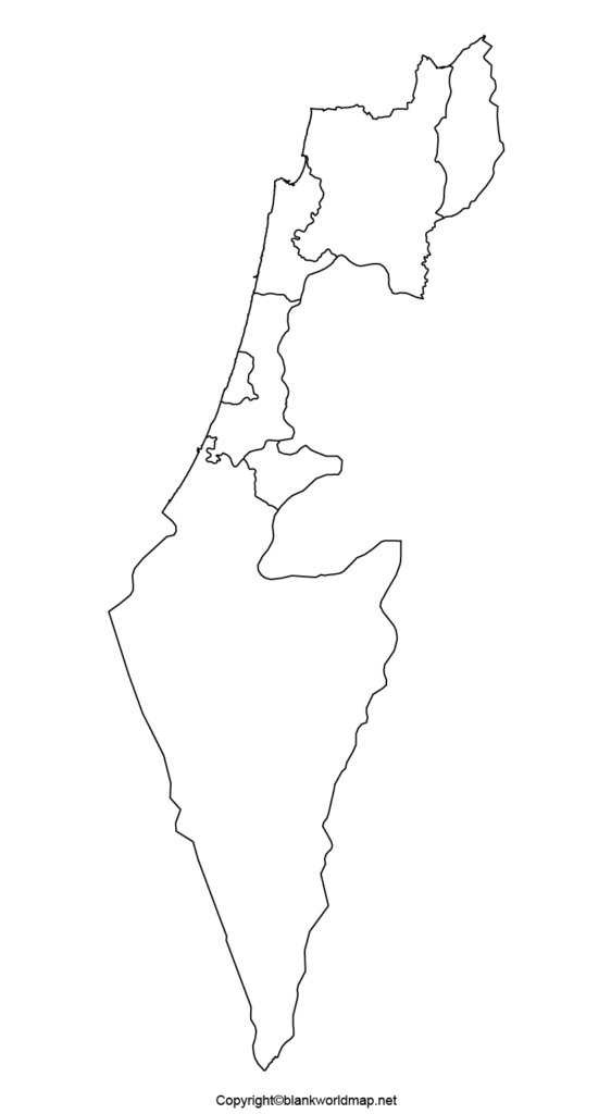 Printable Blank Israel Map with Outline, Transparent PNG Map