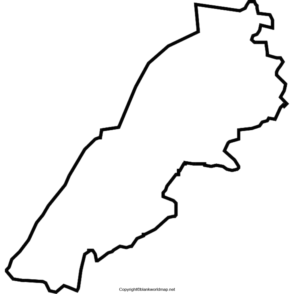 Printable Blank Lebanon Map with Outline, Transparent Map
