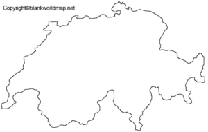 Printable Blank Switzerland Map with Outline, Transparent Map