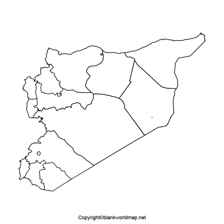 Printable Blank Syria Map with Outline, Transparent, PNG Map