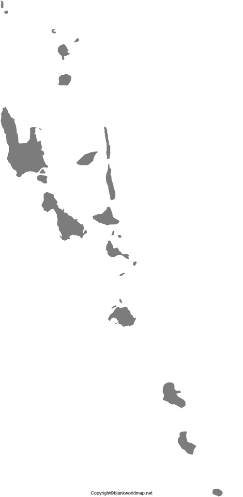 Printable Blank Vanuatu Map with Outline, Transparent Map