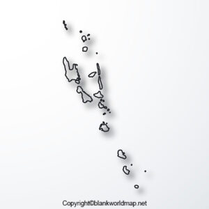 Printable Blank Vanuatu Map with Outline, Transparent Map