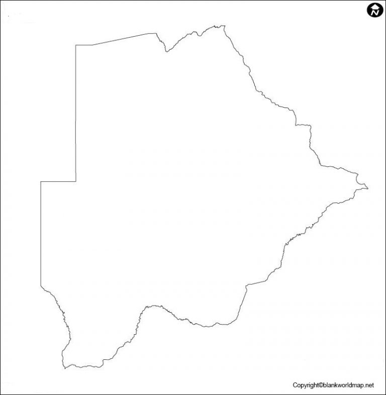 Outline Botswana Map - Blank World Map