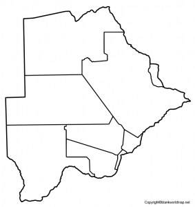 Outline Botswana Map - Blank World Map