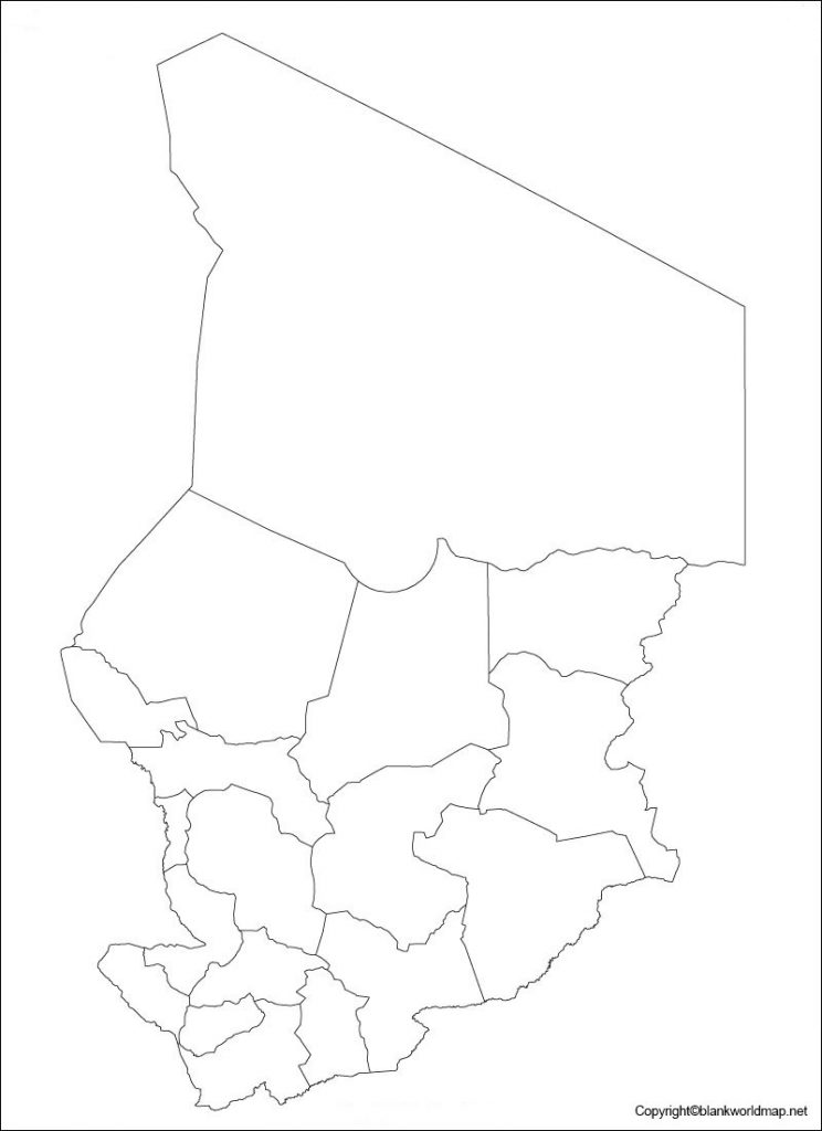 Printable Blank Chad Map with Outline, Transparent Map
