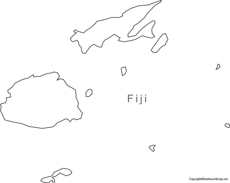 Printable Fiji Map - Blank World Map