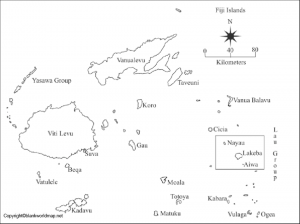 Printable Fiji Map - Blank World Map