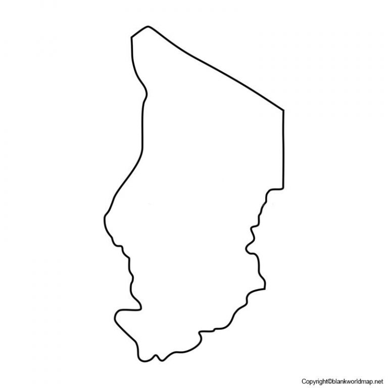 Outline Chad Map - Blank World Map